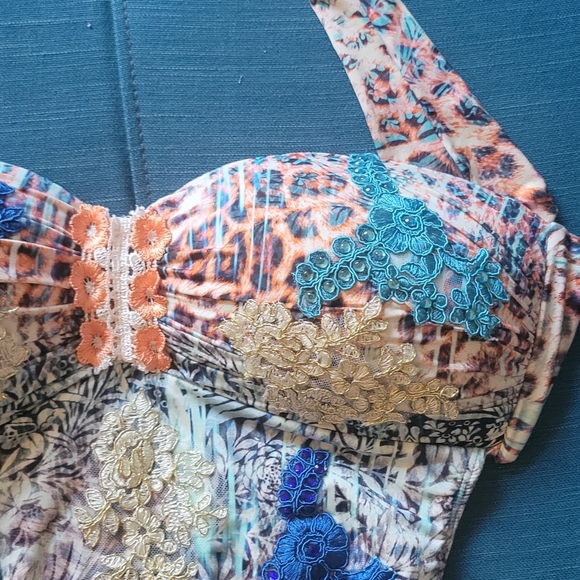 Despi | Swim | Despi Swimsuit Gold Embroidery With Blue Rhinestone ...